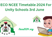 NECO BECE Timetable For JSS3 2024/2025 & Grading System – Neco 2024